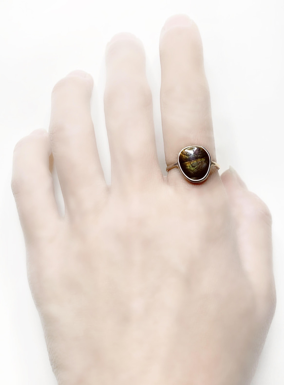 一点もの k18 Fire Agate リング/ 受注制作 指輪・リング H♡NYC 通販 13695050｜Creema(クリーマ)