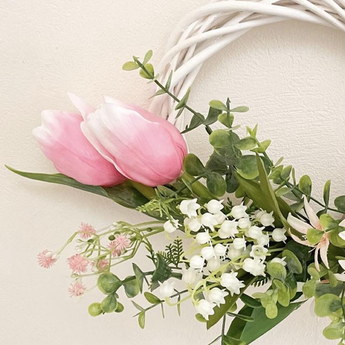 チューリップとすずらんのリース*母の日ギフト リース Peony チューリップとすずらんのリース*母の日ギフト リース Peony