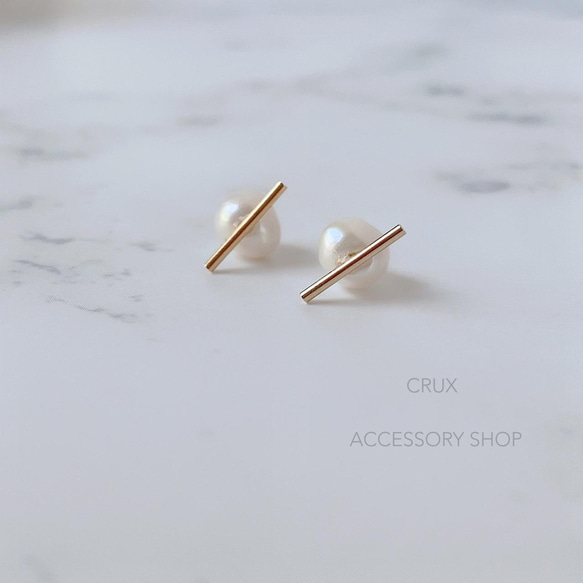[14kgf] P30 バー×パールピアス ピアス（スタッド・一粒） CRUX 通販 13769541｜Creema(クリーマ)