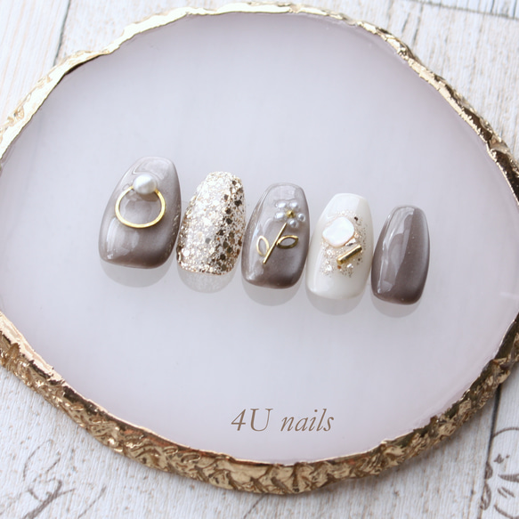 MGF-03 マグネット＆フラワー ネイルチップ（つけ爪） 4U nails 通販 1377553｜Creema(クリーマ)