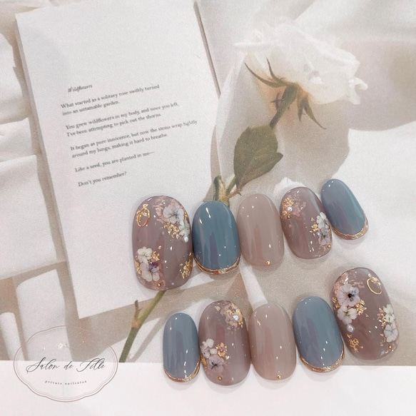 シースルーフラワーnail.no4 ネイルチップ（つけ爪） Salon de Fille 通販 13791148｜Creema(クリーマ)