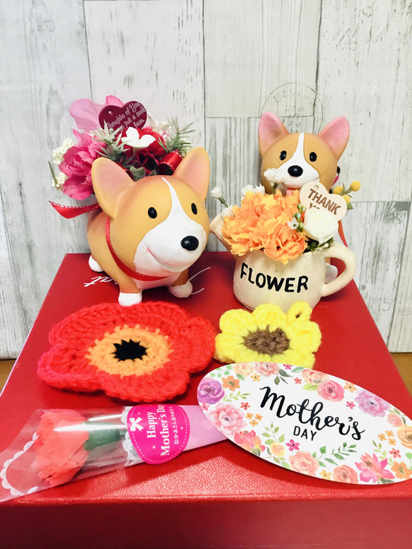 ラストNewMothers Dayコーギーちゃんセット アートフラワー miofioremiki 通販 13794883｜Creema(クリーマ)