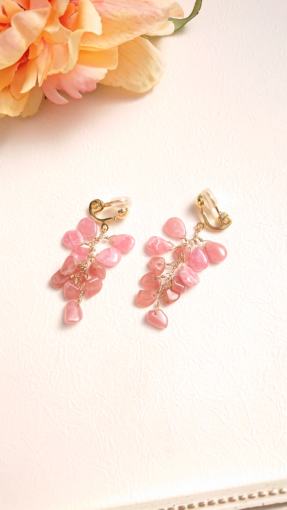 【14kgf】インカローズたわわイヤリング(No.891-E) イヤリング・ノンホールピアス le chat libre 通販 13837478｜Creema(クリーマ)