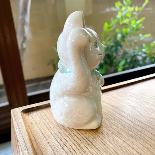 京焼・清水焼 花結晶ー招き猫(白) 招き猫 京焼・清水焼窯元 陶 京焼・清水焼 花結晶ー招き猫(白) 招き猫 京焼・清水焼窯元 陶