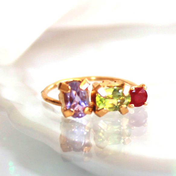 - berry mix - Ruby & Amethyst & Peridot Ring 指輪・リング guinomi☆nyaririchan ...