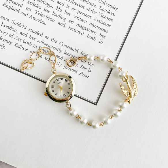 Rico：ツバメとコットンパールのブレスレットウォッチ LI172 腕時計 MAY：Sugar Valentine 通販 13918666 ...