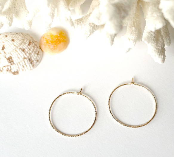 シンプルなフープピアス【14kgf】 ピアス（フープ） fiore_hm21 通販｜Creema(クリーマ) 13940319