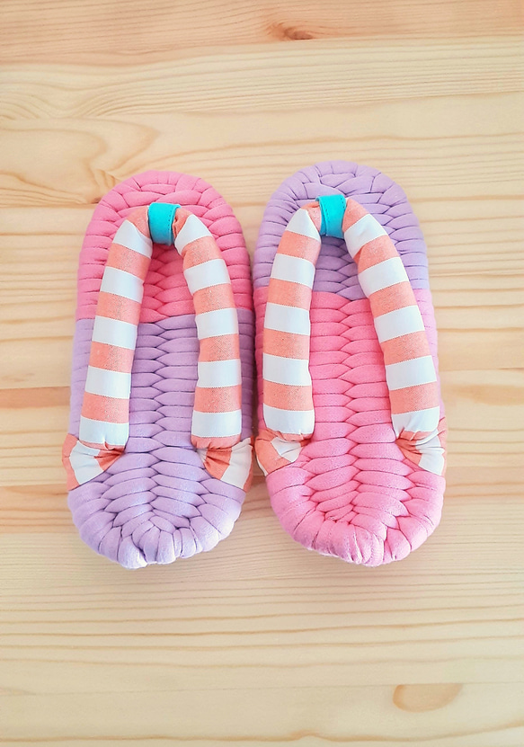 子ども用 布ぞうり / 18㎝ / ピンク / ボーダー/ カラフル スリッパ・ルームシューズ onomel ～おのめる～ 通販 ...
