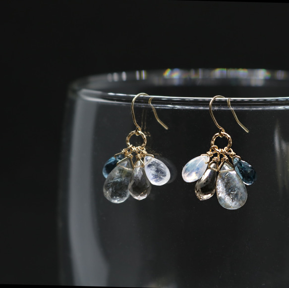 K10YG 宝石質天然石のアソートピアス ピアス（フック・チェーン） Pole Pole * 通販｜Creema(クリーマ)