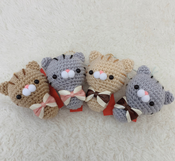 【受注製作】ネコちゃん☆あみぐるみチャーム☆ あみぐるみ AYANO knitting 通販 13964352｜Creema(クリーマ)