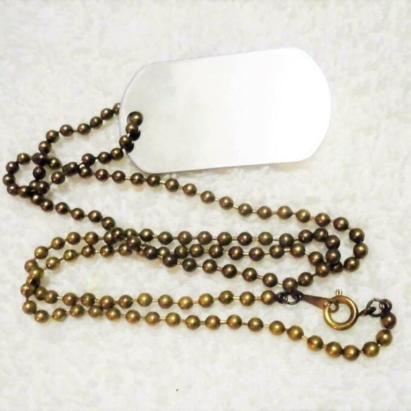 米軍DRMO実物認識票/プレート+チェーン 50cm 各① ネックレス・ペンダント 島田 豊実 通販 14030066｜Creema(クリーマ)