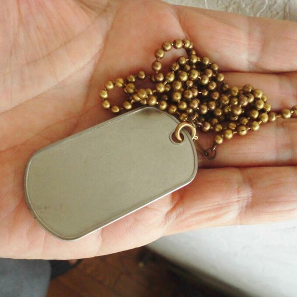 米軍DRMO実物認識票/プレート+チェーン 40cm 各① ネックレス・ペンダント 島田 豊実 通販 14030082｜Creema(クリーマ)