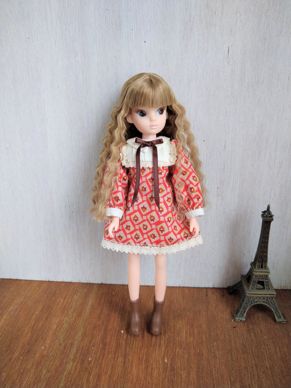 682.レトロワンピース※リカちゃんアウトフィット※復刻版初代リカ 682.レトロワンピース※リカちゃんアウトフィット※復刻版初代リカ