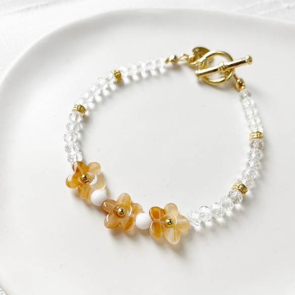 luccaplus* ブラウンフラワーブレスレット ブレスレット luccaplus 通販 14076606｜Creema(クリーマ)