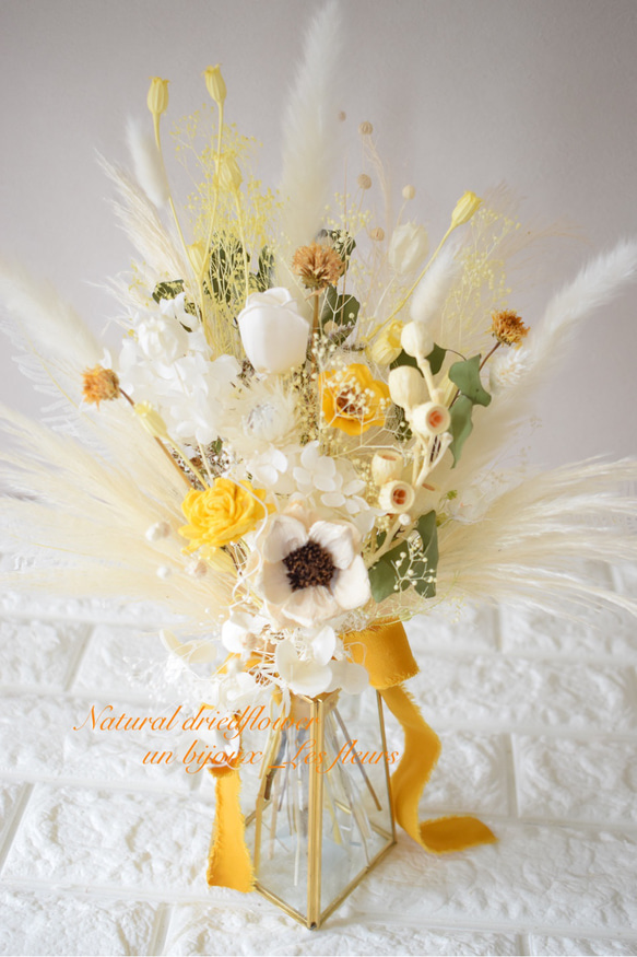 夏！！ひまわり ドライフラワー ブーケ スワッグ ウェディング 前撮り マタニティフォト ドライフラワー un bijoux 通販 ...