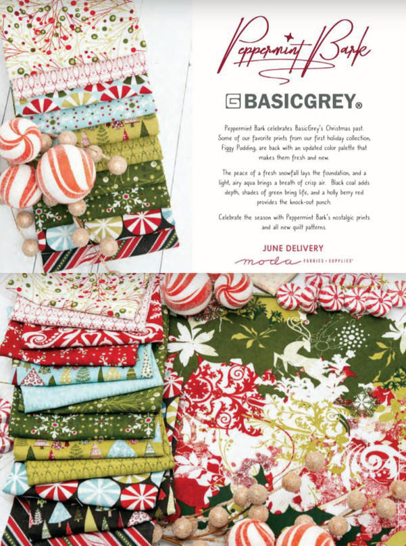 「Peppermint Bark」チャームパック moda 生地 カットクロス BasicGrey クリスマス はぎれ studio peperin 通販 14093725｜Creema(クリーマ)