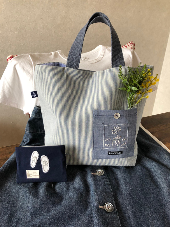 夏向けトートバッグ（ポケットティッシュカバー付き） トートバッグ コットンボール 通販｜Creema(クリーマ) 14101271