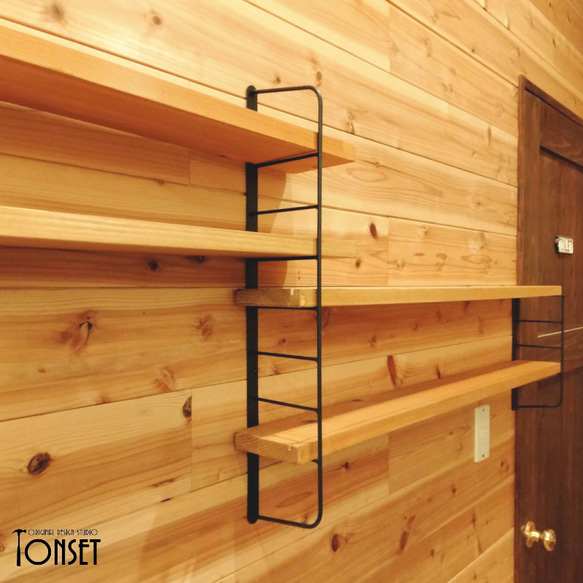 アイアン＆ウッドの超絶おしゃれ棚作りセット！ 壁掛けラック・ウォールシェルフ 工房ONSET 通販 14101386｜Creema(クリーマ)