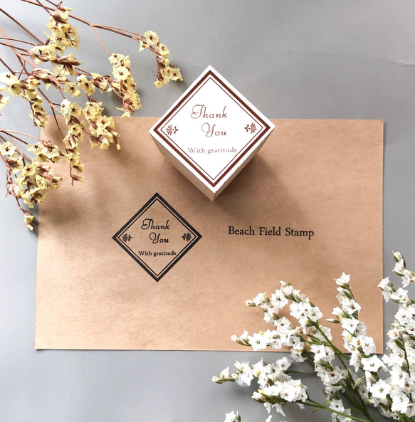 Thank youスクエア スタンプ【感謝を込めて】 はんこ・スタンプ Beach field stamp 通販 14131163 ...