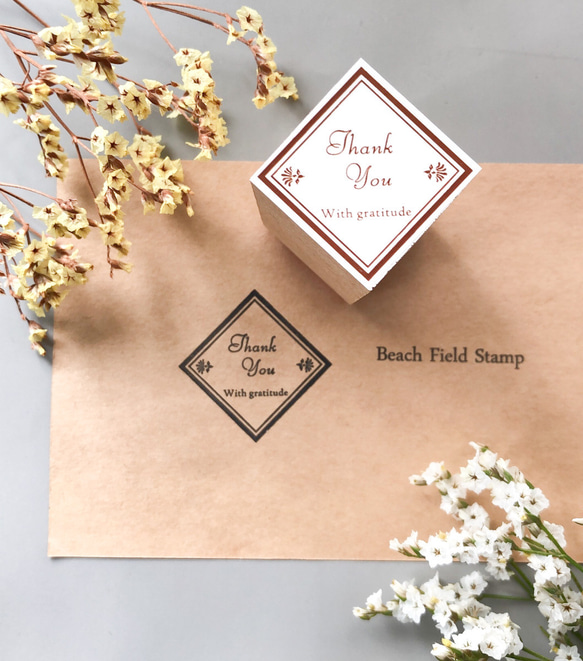 Thank youスクエア スタンプ【感謝を込めて】 はんこ・スタンプ Beach field stamp 通販 14131163 ...