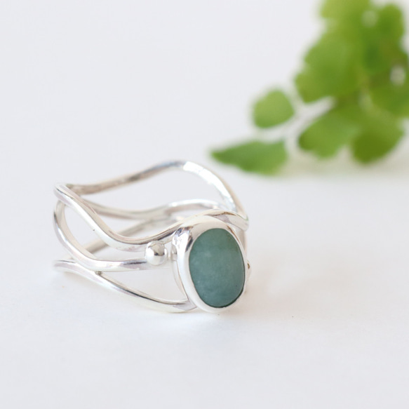 糸魚川ヒスイ シルバー925 リング「波うちぎわ」14号 国産翡翠 送料無料 指輪・リング 工房浮草 通販｜Creema(クリーマ) 14196680