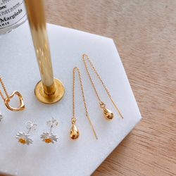 送料無料【24KGP（SV925）/14kgf】しずくドロップ チェーンピアス／S ピアス（フック・チェーン） BENIR Accessoires 通販 14215718｜Creema(クリーマ)