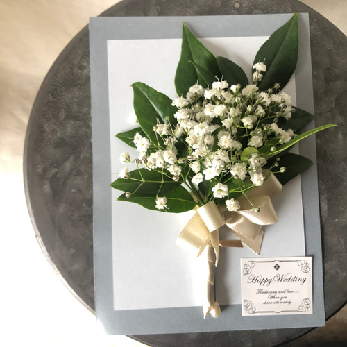 ウェディングブーケ**生花のかすみ草のリースブーケ 【受注制作 ウェディングブーケ**生花のかすみ草のリースブーケ 【受注制作