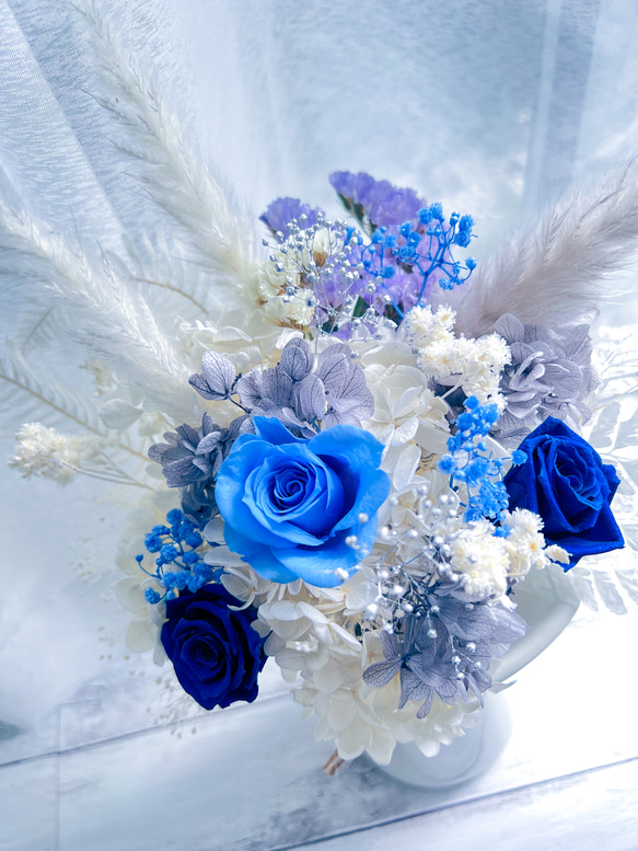 プリザーブドフラワースワッグ ブルー スワッグ mimi_wedding_bouquet 通販 14244981｜Creema(クリーマ)
