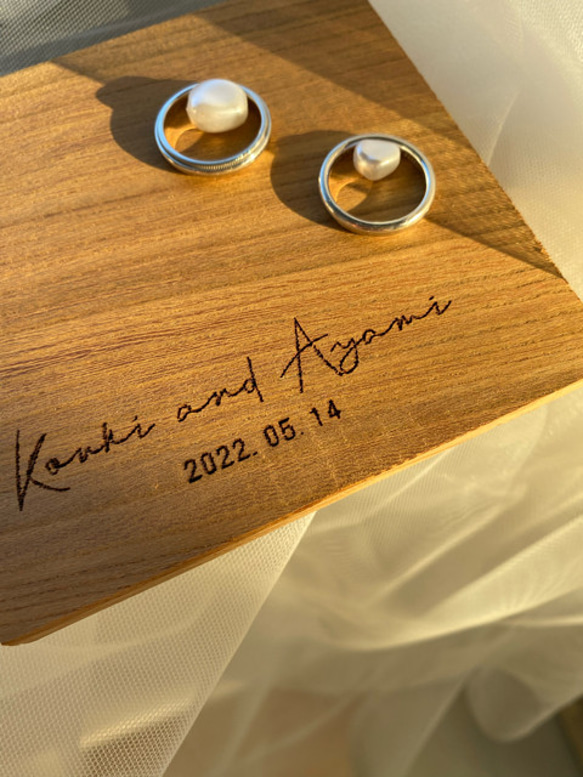 【記念日とお名前を刻印】100％国産ケヤキのリングピロー／rpk01 リングピロー Bellwedy 通販 14256579｜Creema(クリーマ)