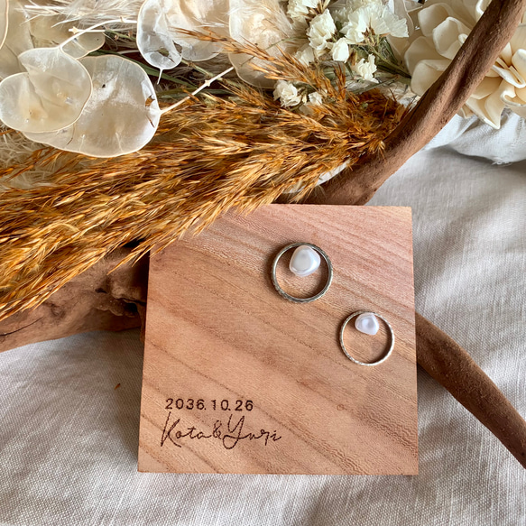 【記念日とお名前を刻印】100％国産ケヤキのリングピロー／rpk01 リングピロー Bellwedy 通販 14256579｜Creema(クリーマ)