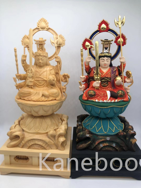 木彫り 仏像 七福神 宇賀八臂弁財天 2点セット 極彩色絵系 彫刻 木彫り 仏像 七福神 宇賀八臂弁財天 2点セット 極彩色絵系 彫刻