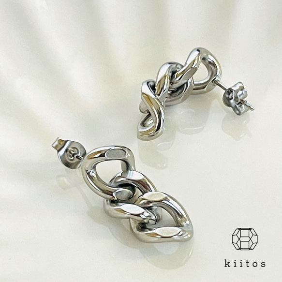 つけっぱなし！OK♪ 316L サージカルステンレス チェーン ピアス アレルギーフリー kiitos ピアス（スタッド・一粒） kiitos★金属アレルギー対応アクセ 通販 14260826 ...
