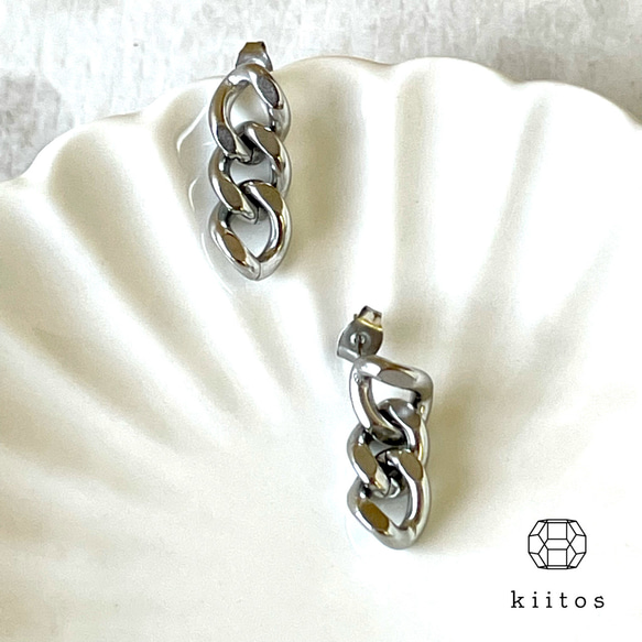つけっぱなし！OK♪ 316L サージカルステンレス チェーン ピアス アレルギーフリー kiitos ピアス（スタッド・一粒） kiitos★金属アレルギー対応アクセ 通販 14260826 ...
