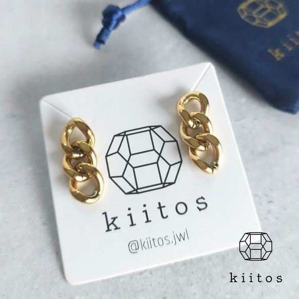 つけっぱなし！OK♪ 316L サージカルステンレス チェーン ピアス アレルギーフリー kiitos ピアス（スタッド・一粒） kiitos★金属アレルギー対応アクセ 通販 14260826 ...