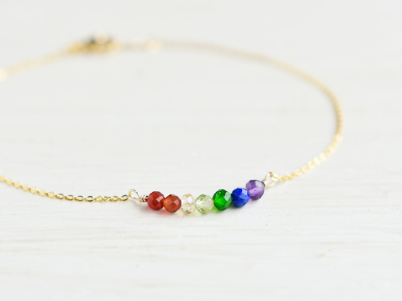 夏限定【14kgf ブレスレット】七色花火・雨上がりの虹色 レインボー ブレスレット アトリエ Erico（えりこ） 通販 14286540 ...