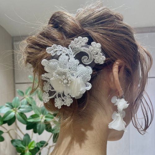 ♡̆̈ル リアン♡ビーズ刺繍レース ウェディングヘッドドレス ヘッド ♡̆̈ル リアン♡ビーズ刺繍レース ウェディングヘッドドレス ヘッド