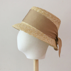 天然麦わら素材のバケットハット ジョー Jo ハット グログランの麦わら帽子 通販 14320111｜Creema(クリーマ)