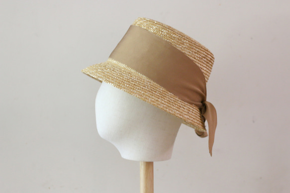 天然麦わら素材のバケットハット ジョー Jo ハット グログランの麦わら帽子 通販 14320111｜Creema(クリーマ)