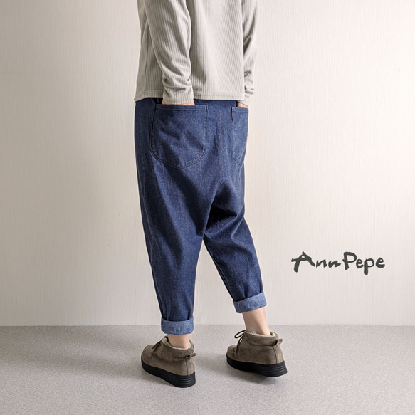 太さ・股上も選べる♧サルエルパンツ/インディゴデニム8オンス 太さ・股上も選べる♧サルエルパンツ/インディゴデニム8オンス