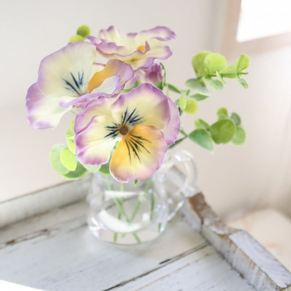 季節のアレンジ パンジー 魔法の水 マジカルウォーター インテリア ギフト 070070 アートフラワー misuzu ...