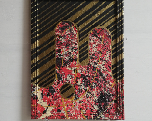 ○原画一点物○『抽象と幾何学/黒赤金/splatter&geometric ○原画一点物○『抽象と幾何学/黒赤金/splatter&geometric
