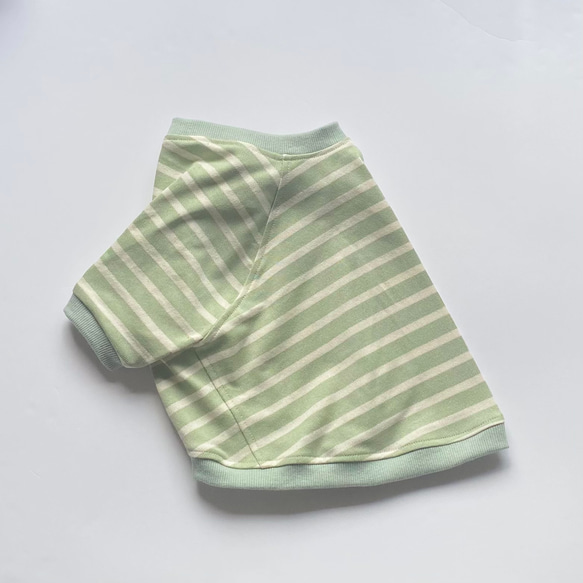 フォレストグリーンボーダーシャツ フレブルサイズ 犬服 フレブル服 ペット服・アクセサリー HIKU 通販 14445180｜Creema(クリーマ)
