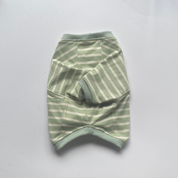 フォレストグリーンボーダーシャツ フレブルサイズ 犬服 フレブル服 ペット服・アクセサリー HIKU 通販 14445180｜Creema(クリーマ)