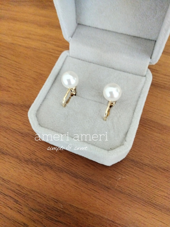 送料無料☆一粒パールのイヤリング 入園入学に イヤリング・ノンホールピアス ameri ameri 通販 14483908｜Creema(クリーマ)