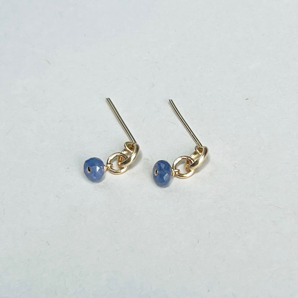 Double circle Blue sapphire（14KGF）ピアス/イヤリング ピアス（スタッド・一粒） Roux 通販｜Creema(クリーマ) 14488463