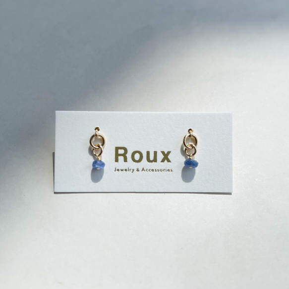 Double circle Blue sapphire（14KGF）ピアス/イヤリング ピアス（スタッド・一粒） Roux 通販｜Creema(クリーマ) 14488463