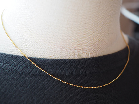 14kgf ボールチェーンネックレス 40cm ゴールドフィルド チェーンのみ シンプル アレルギー対応 ネックレス・ペンダント arch 通販 14500560｜Creema(クリーマ)