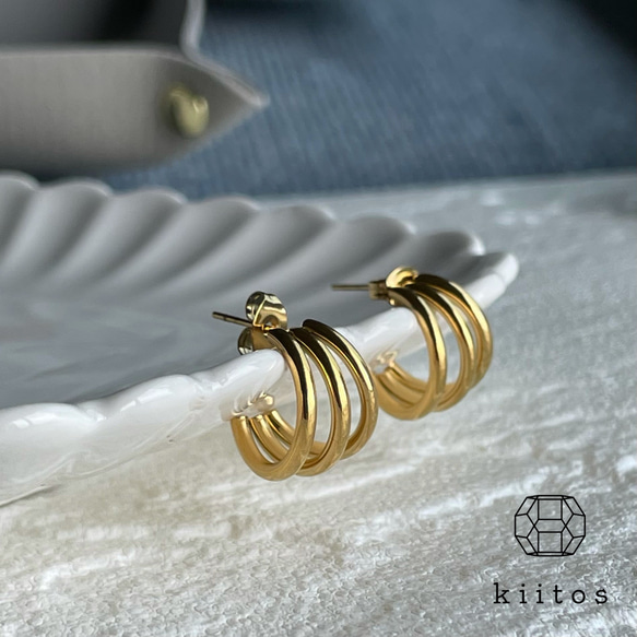 つけっぱなし！OK♪ 316L サージカルステンレス 3連 フープ ピアス アレルギーフリー kiitos ステンレス ピアス（フープ） kiitos★金属アレルギー対応アクセ 通販 ...