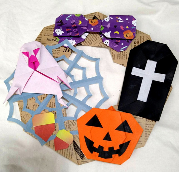 ハロウィーン・リース・折り紙・壁面飾り【★送料無料★】 その他インテリア雑貨 グレーシィー（新アカ→りんに移行中） 通販 14503876 ...