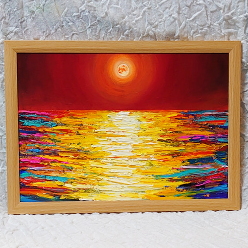油絵 絵画【オレンジの月】 絵画 HR 通販 14515231|Creema 油絵 絵画【オレンジの月】 絵画 HR 通販 14515231|Creema